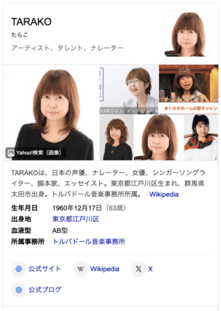 【訃報】声優・TARAKOさん、死去… 63歳 | NEWSOKU BLOG（ニュー速ブログ）